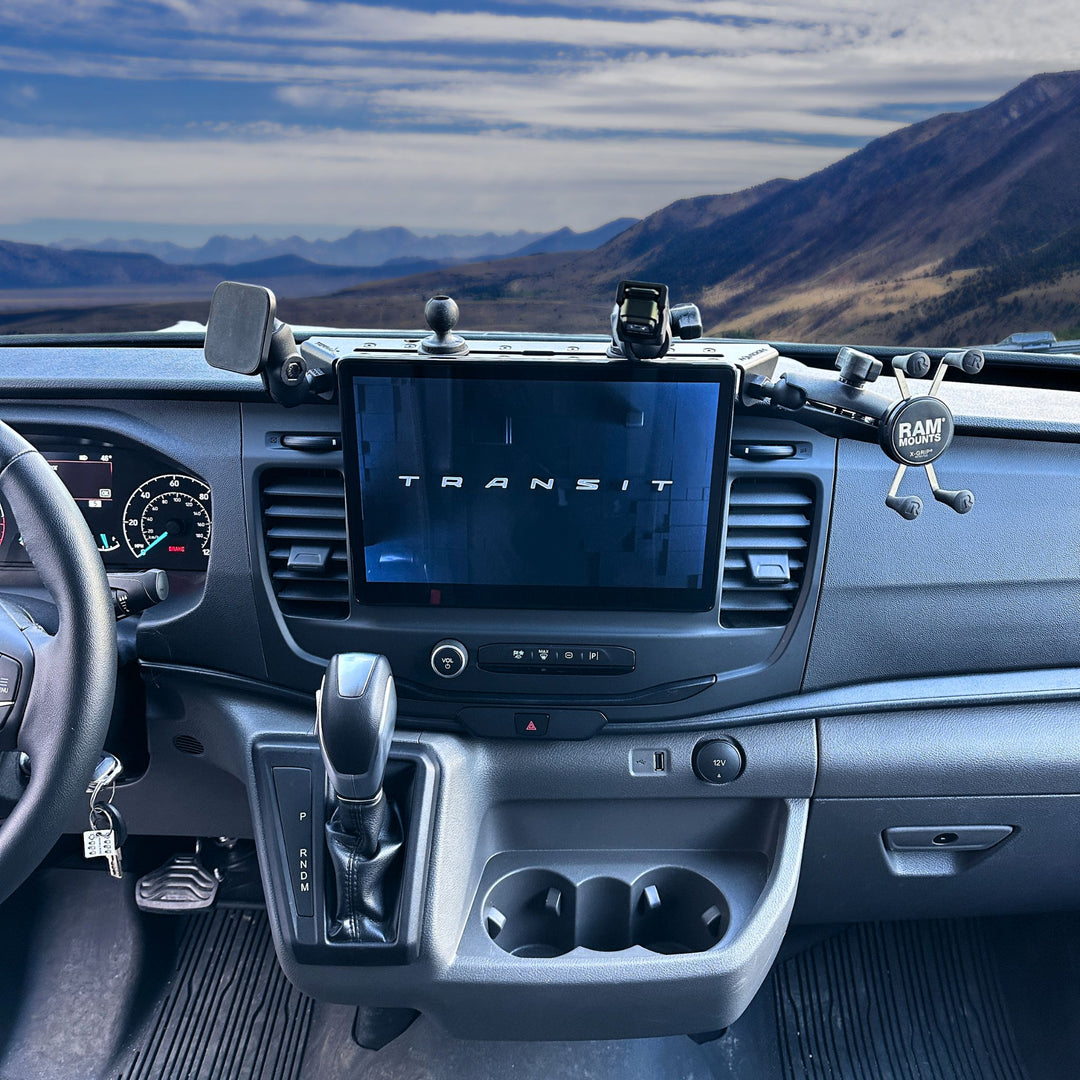 Ford Transit Dash Mount – Navidok No-Drill Dash Mount for 12" Screen V ...